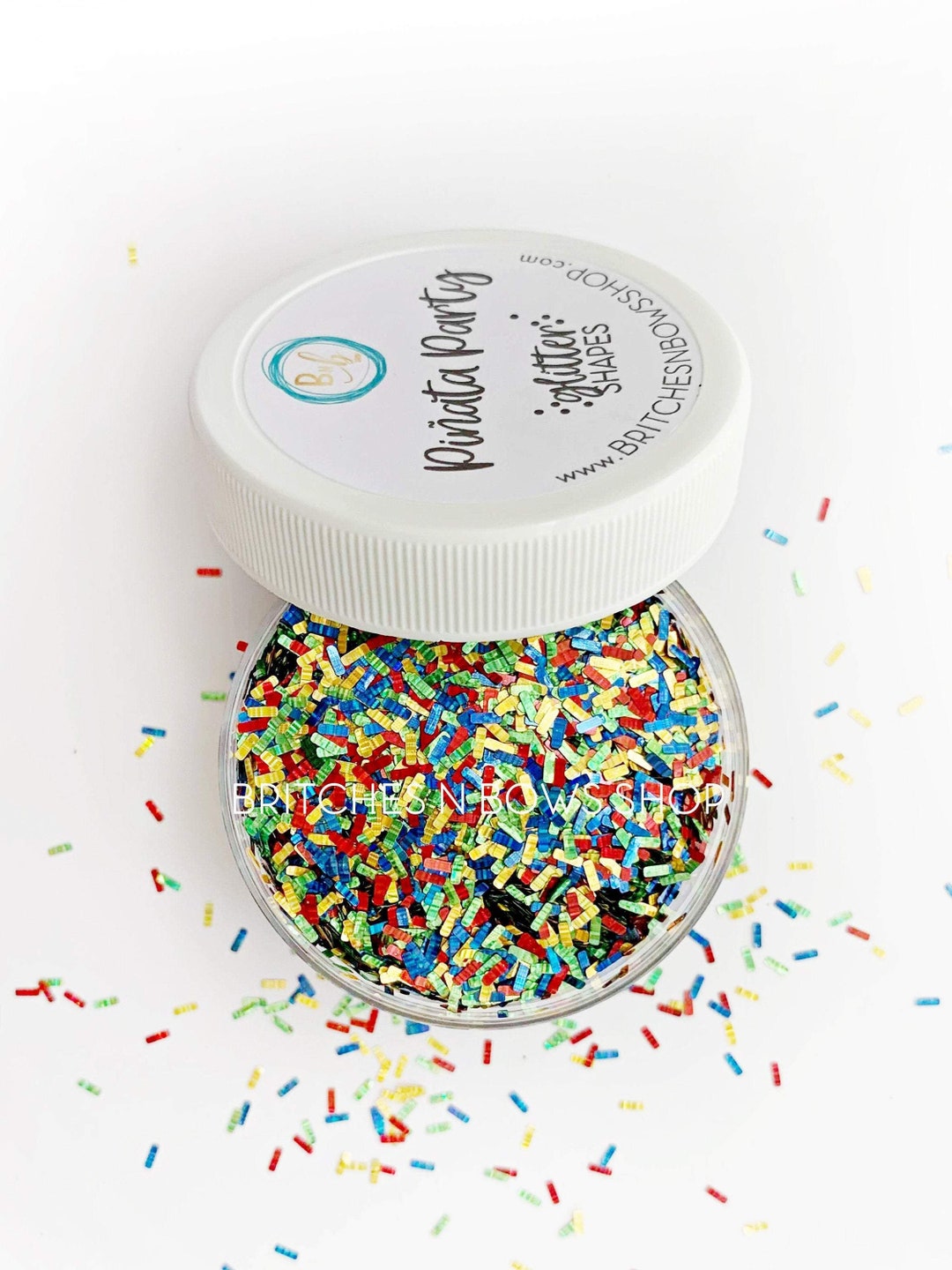 Pinata Party // Rectangle Confetti Glitter Shape Mix, 1oz Jar OPAQUE ...