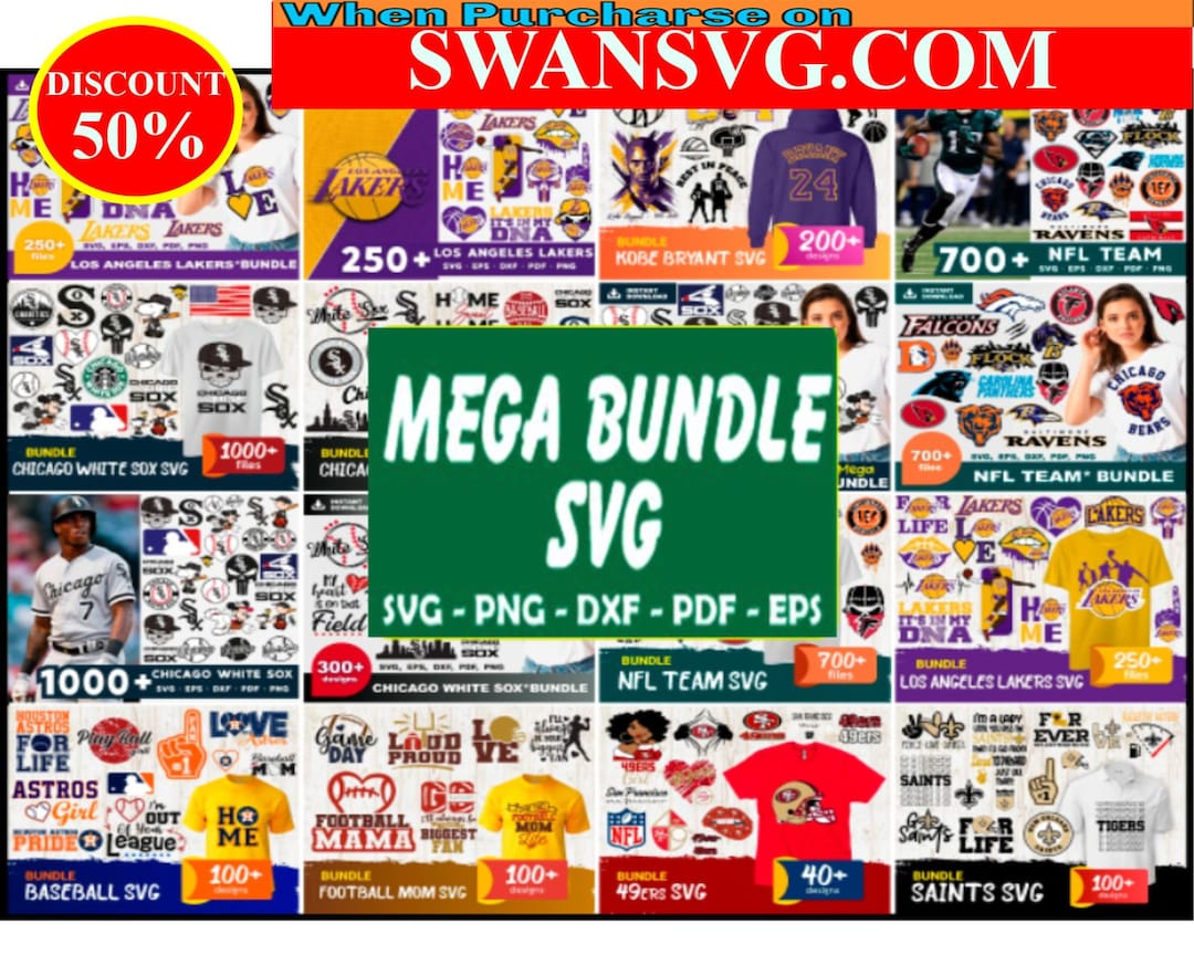 Sport Mega Bundle Svg Sport Svg Football Svg Baseball Svg - Etsy