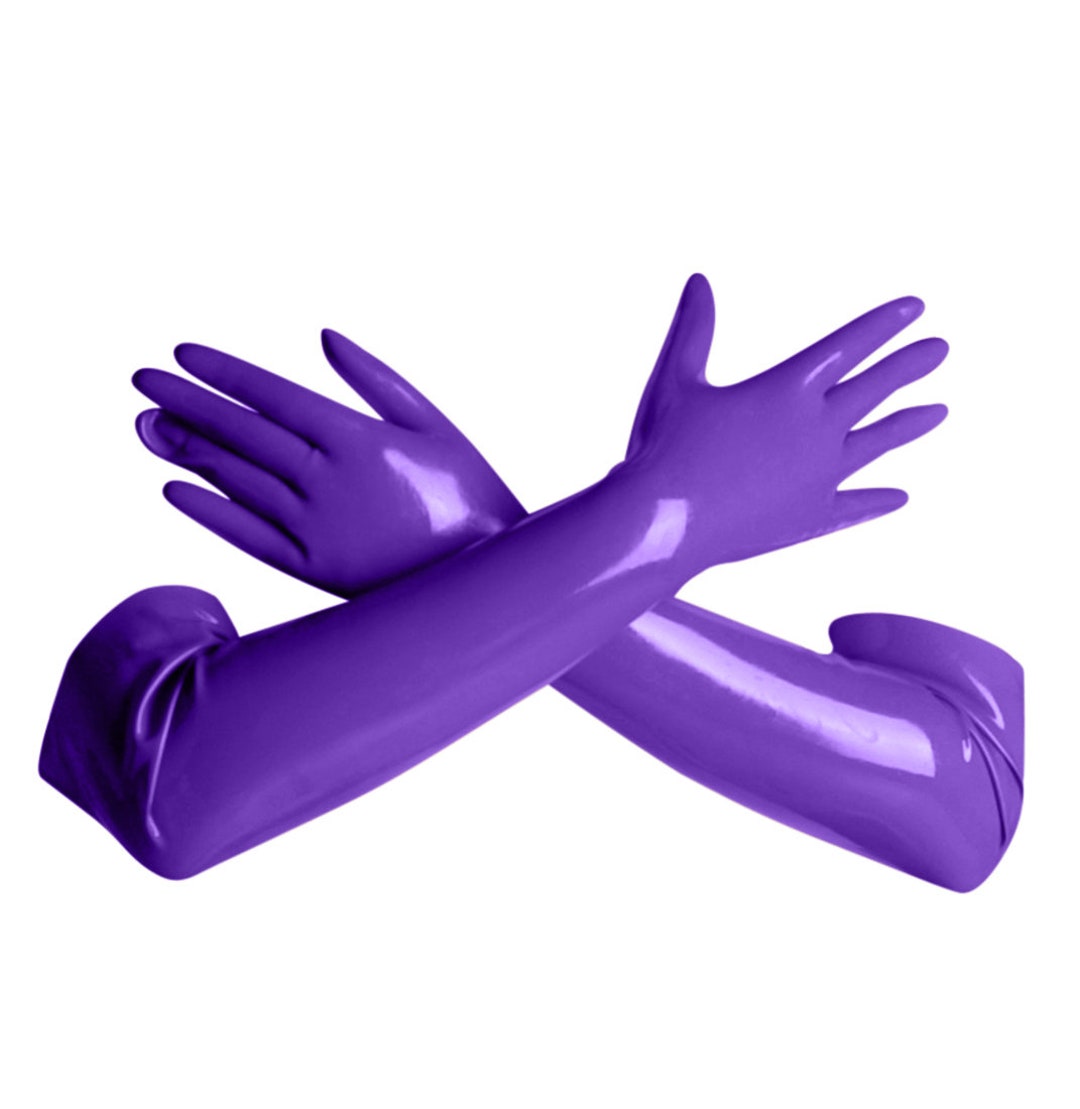 PREMIUM Latex Gloves Purple Elbow Mid Length Unisex 1108m FREE SHIPPING ...