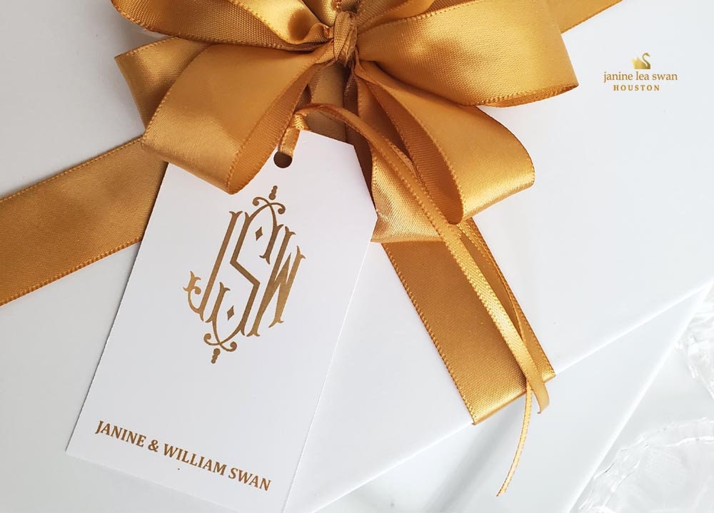 Gold Printed Monogram Gift Tags Elegant Gift Tags Enclosure - Etsy