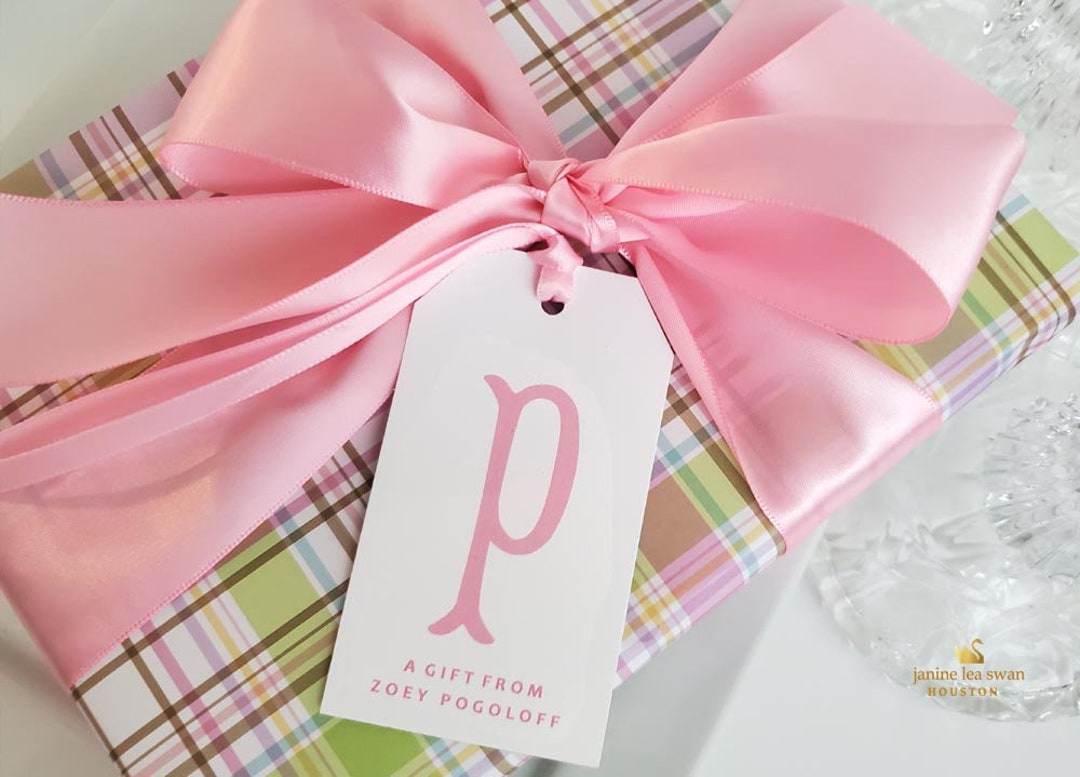 Pink Monogram Tags Gift Cards Custom Gift Tags Monogram Personalized ...