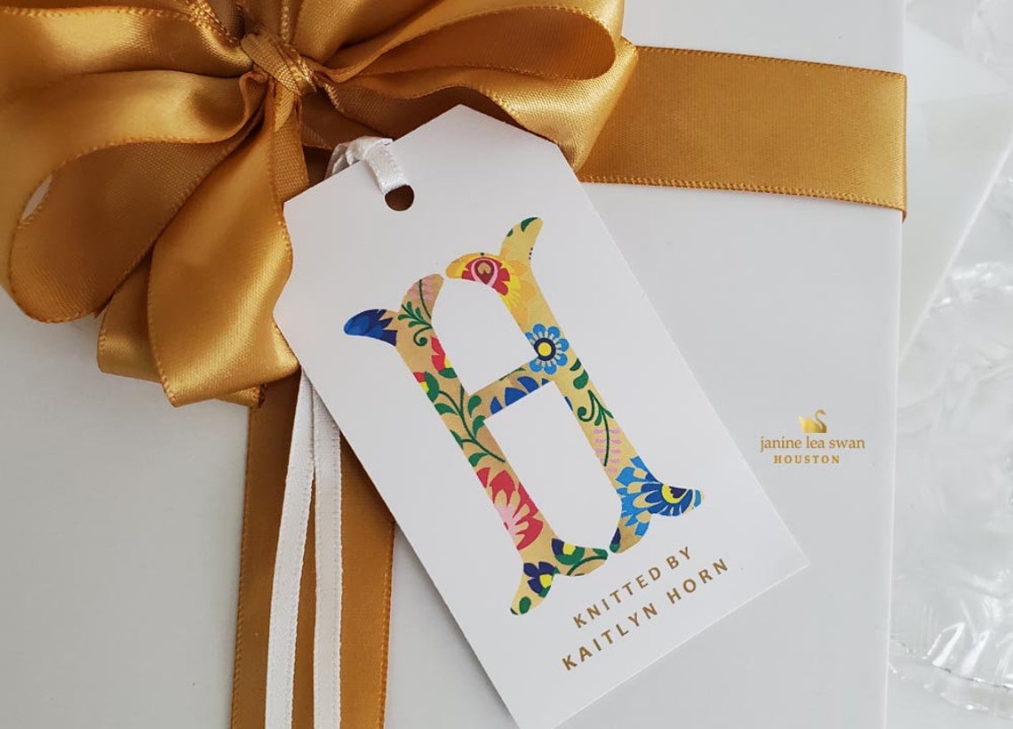 Boho Monogram Initial Gift Cards Elegant Gift Tags Boho Gift | Etsy