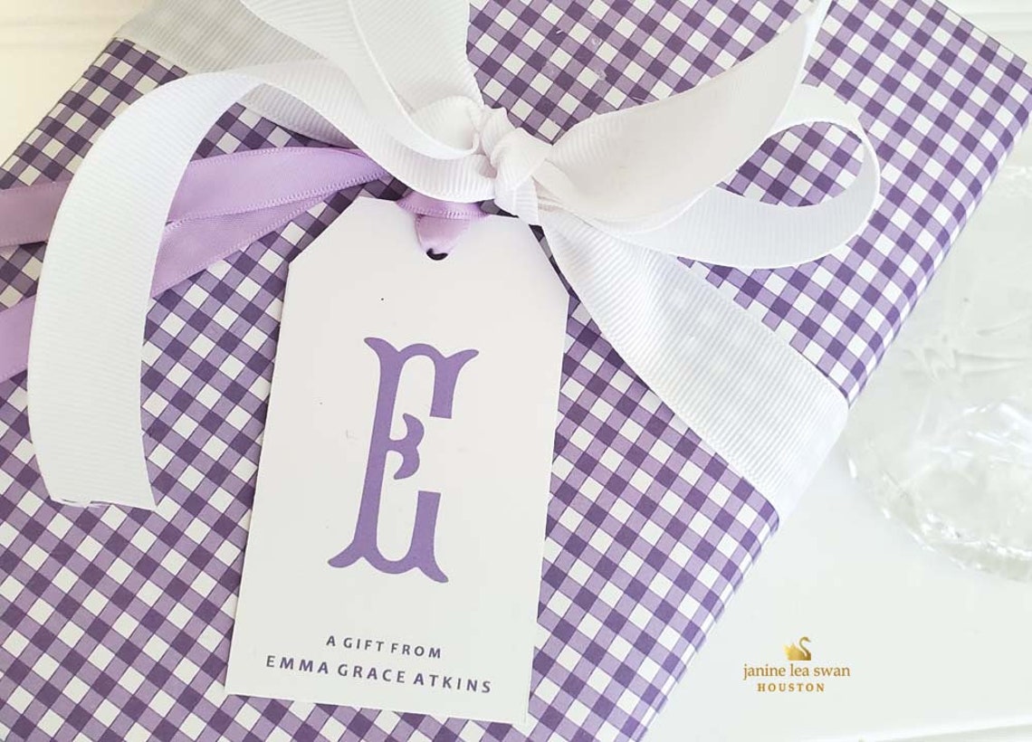 Monogram Gift Tags Grande Gift Tags Custom Gift Tags Monogram | Etsy