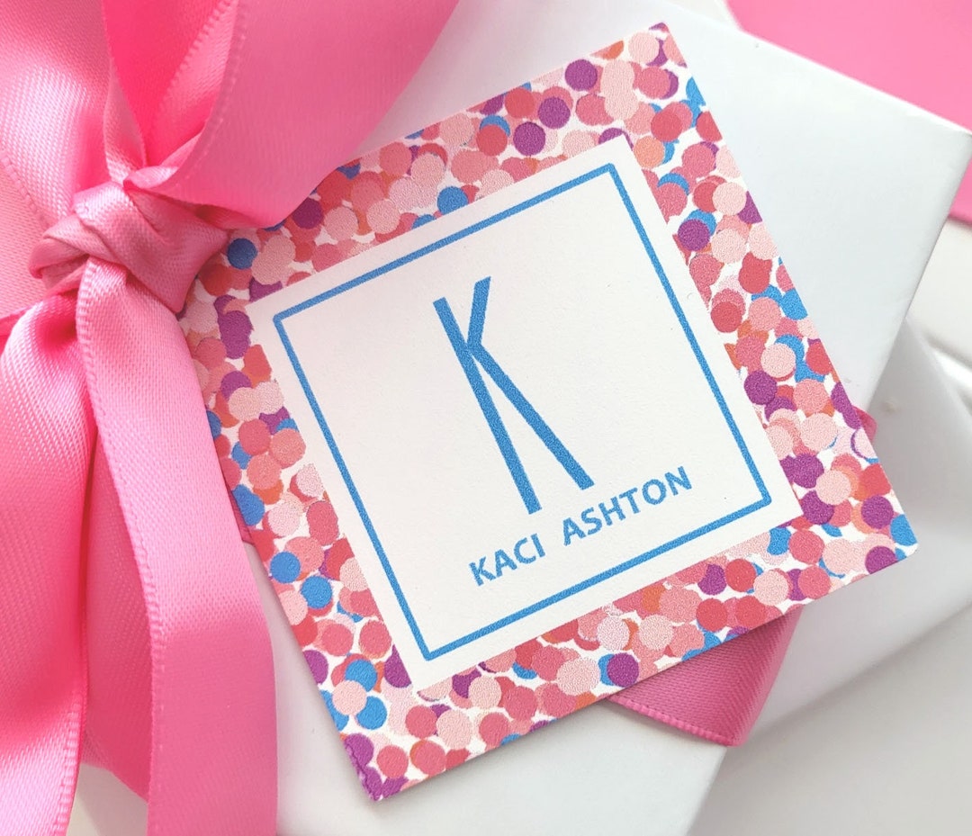 Monogram Gift Tags Colorful Gift Tags Birthday Shower Wedding Gift Tags ...