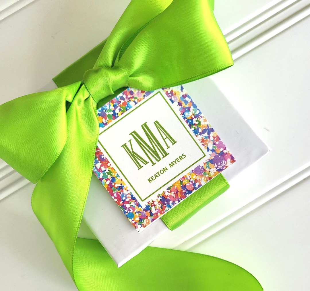 Monogram Gift Tags Colorful Gift Tags Birthday Shower Wedding Gift Tags ...