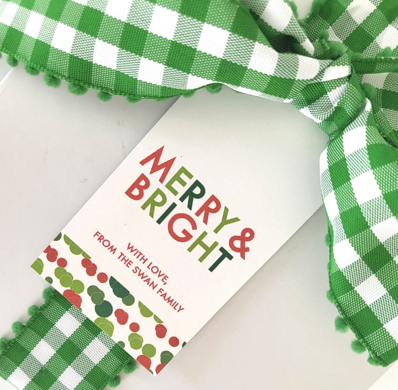Christmas Tags Merry and Bright Christmas Hang Tags Holiday Gift Tags ...