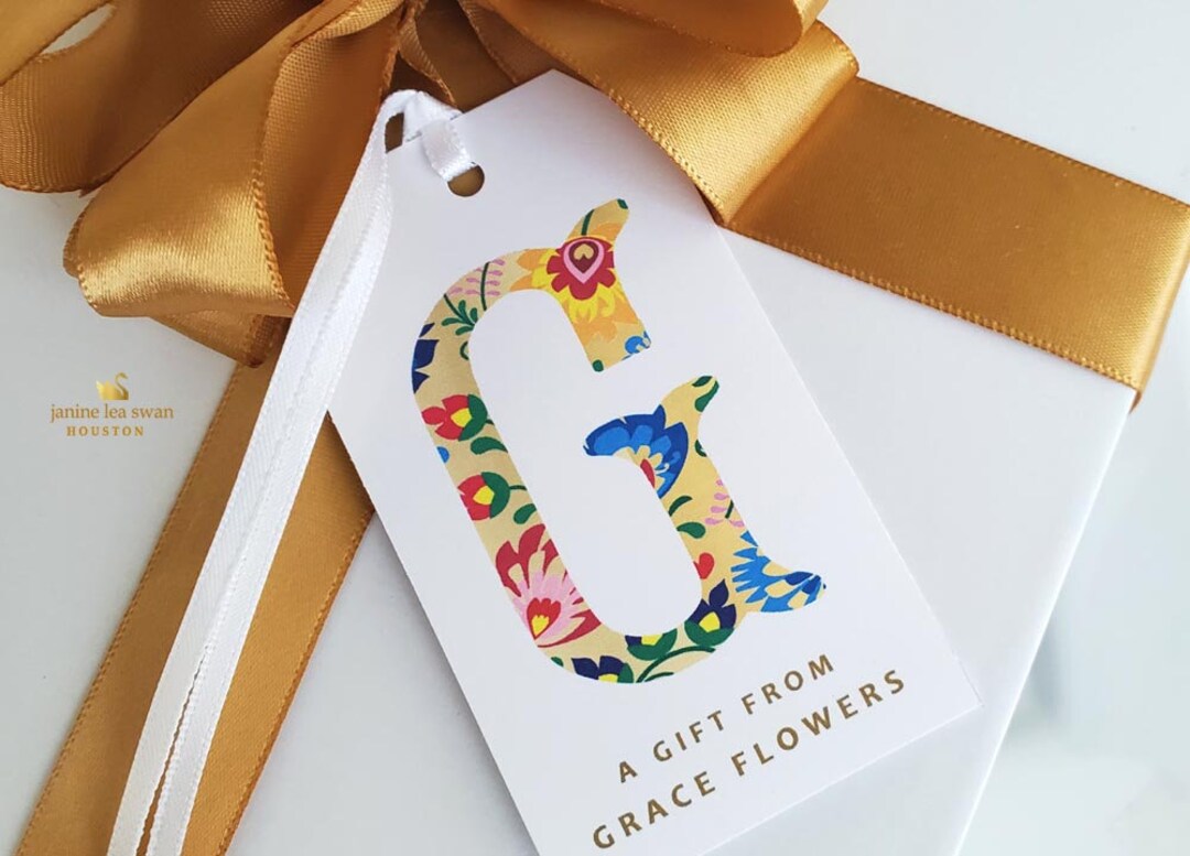 Boho Monogram Initial Gift Cards Elegant Gift Tags Boho Gift ...