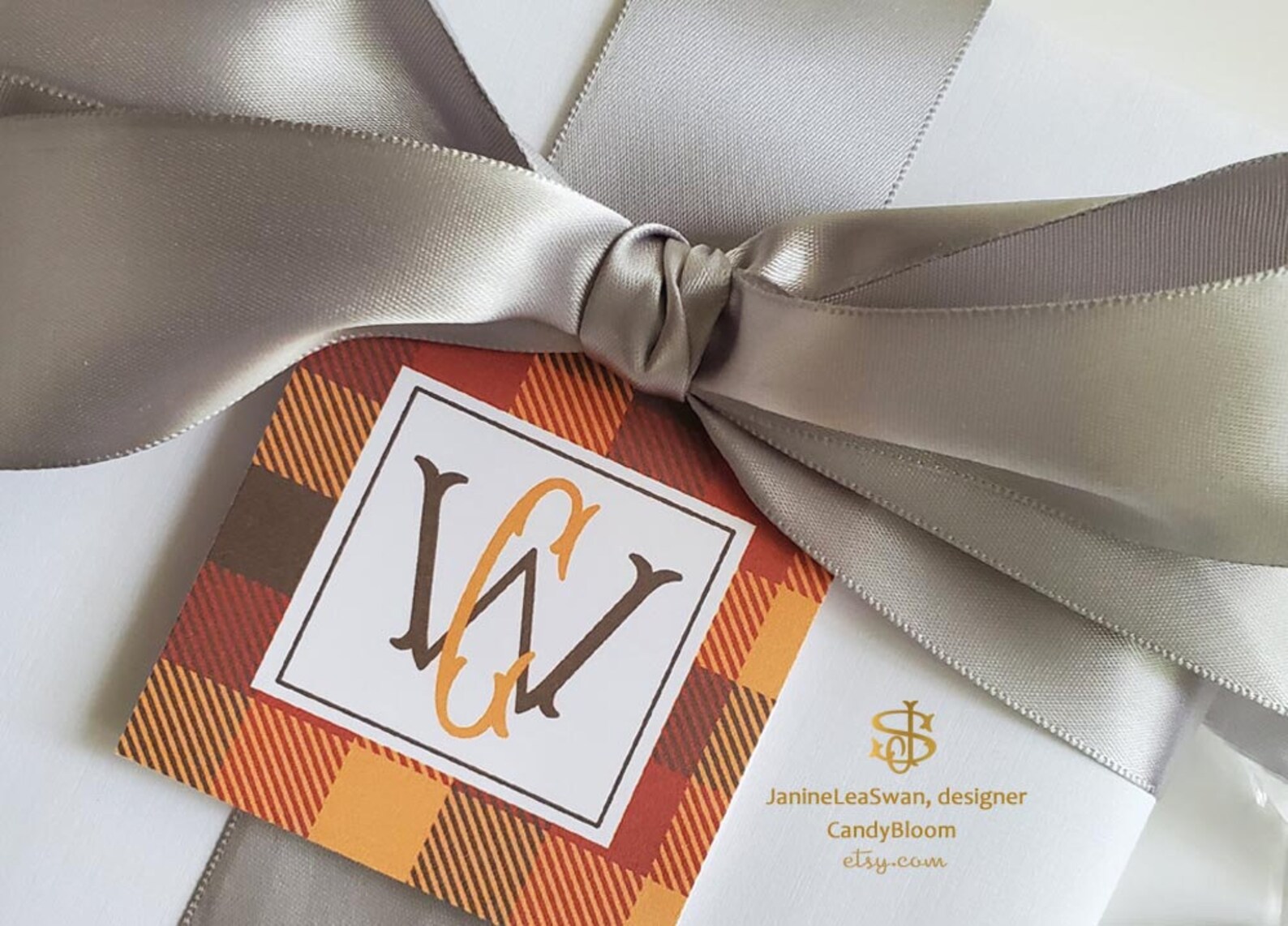 Monogram Gift Tags Custom Gift Tag Family Gift Tags Gingham - Etsy