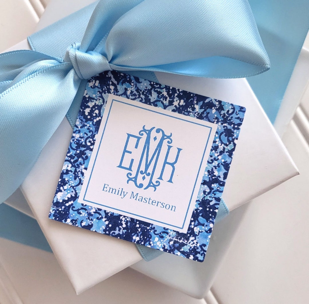 Monogram Gift Tags Colorful Gift Tags Birthday Shower Wedding Gift Tags ...