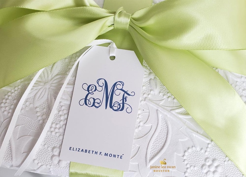 Script Monogram Gift Tags Elegant Script Initials Gift Cards - Etsy
