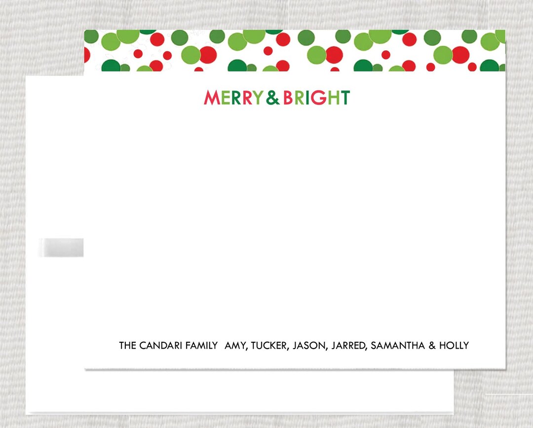 Christmas Panel Note Cards Holiday Note Cards Flat Note Cards Holiday ...