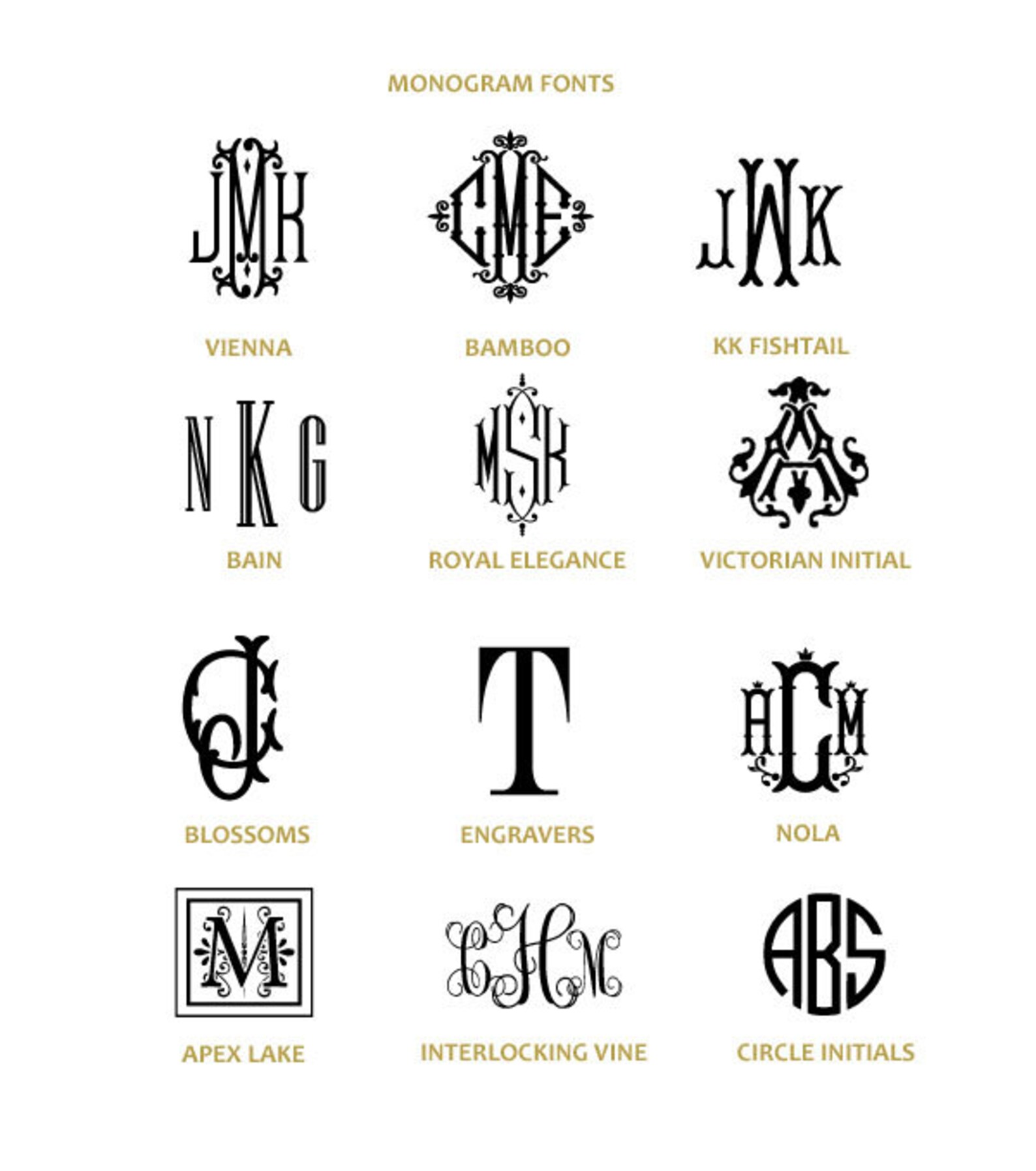 Monogram Hang Tags Unique Gift Tags Elegant Hang Tags | Etsy