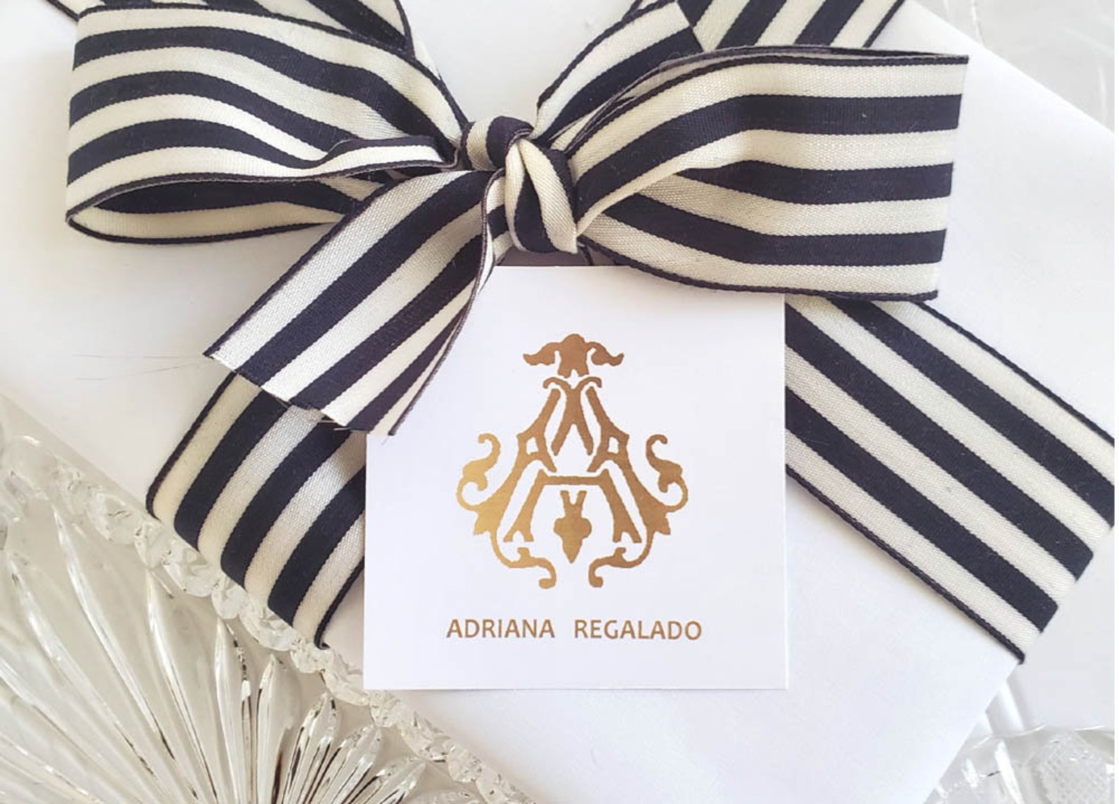 Monogram Gift Tags Custom Gift Tag Family Gift Tags Gingham Print Gift ...