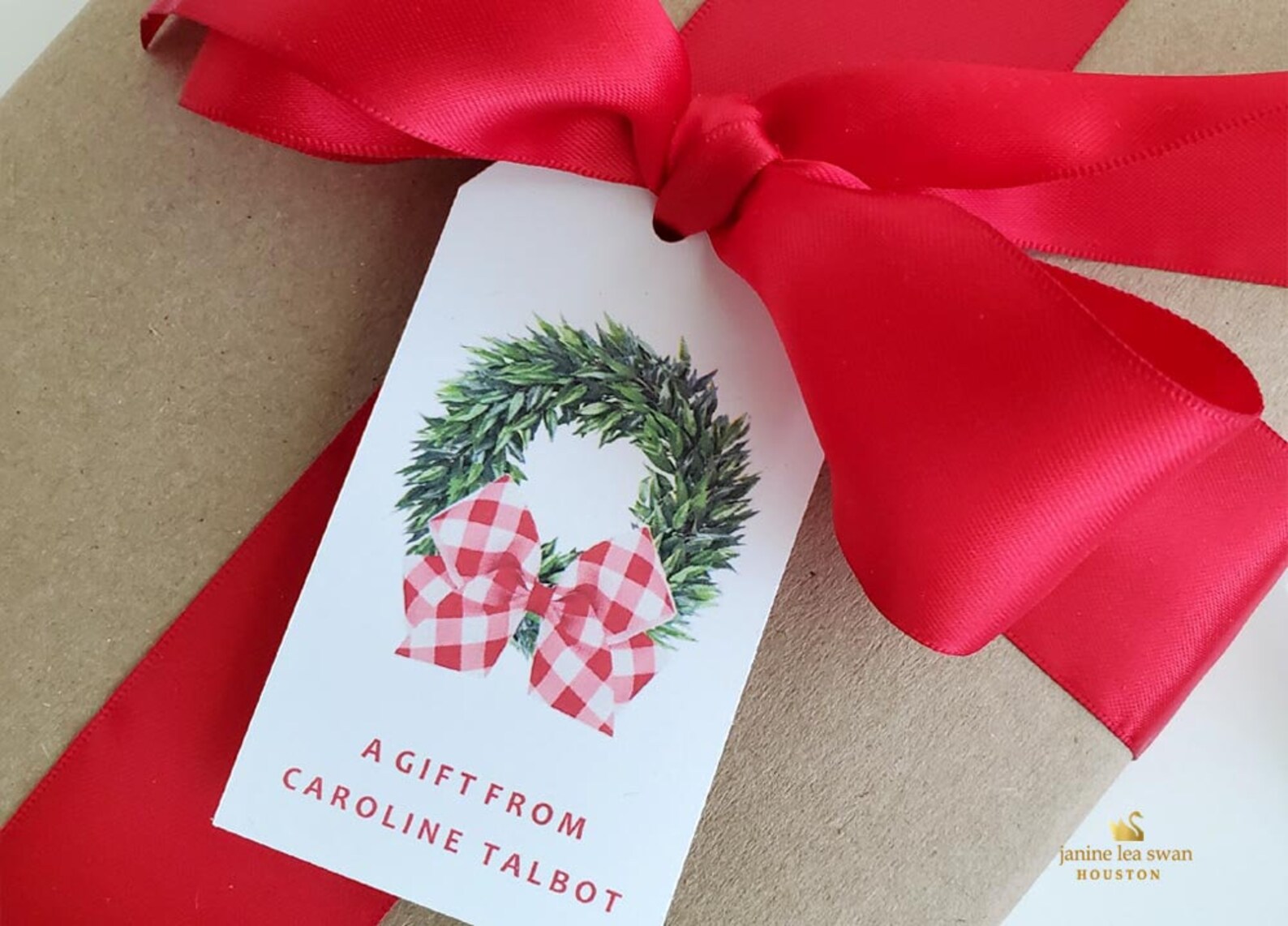 Farmhouse Wreath Gift Tags Monogram Gift Tags Custom Farmhouse Gifts ...