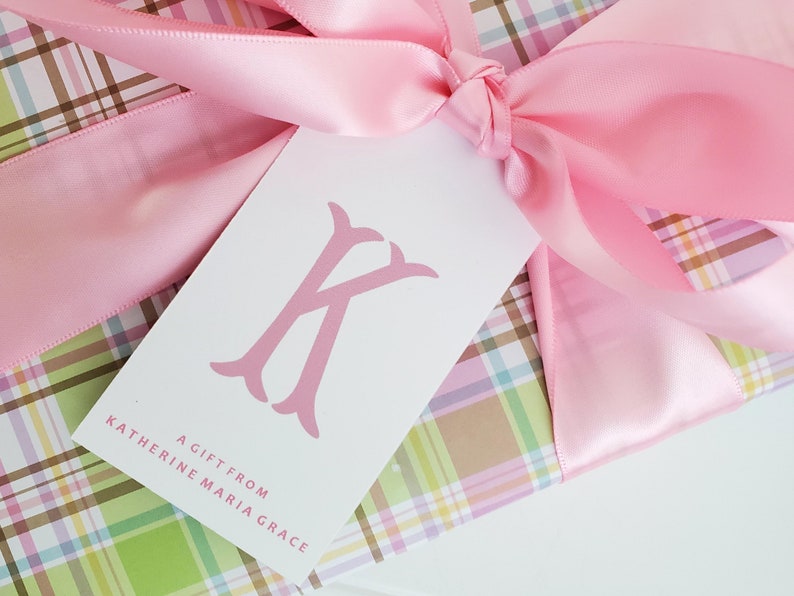 Girls Monogram Tags Gift Cards Custom Gift Tags Monogram - Etsy