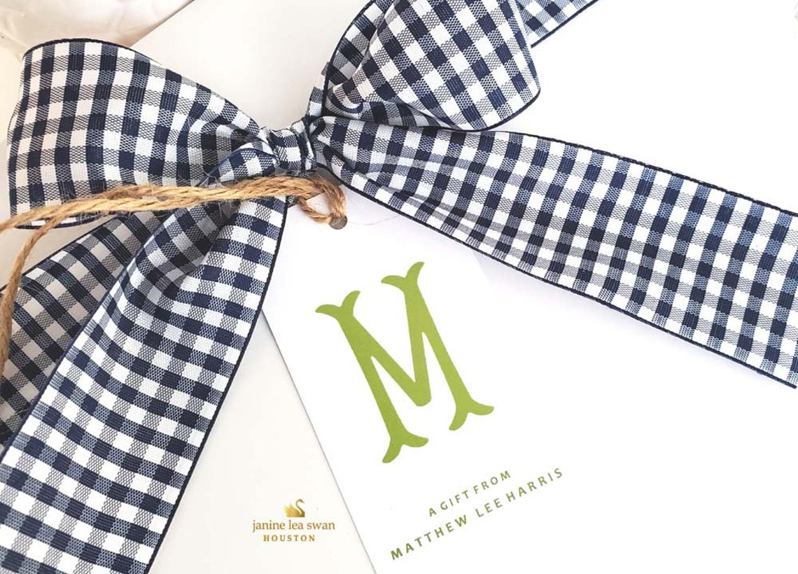 Girls Monogram Tags Gift Cards Custom Gift Tags Monogram | Etsy