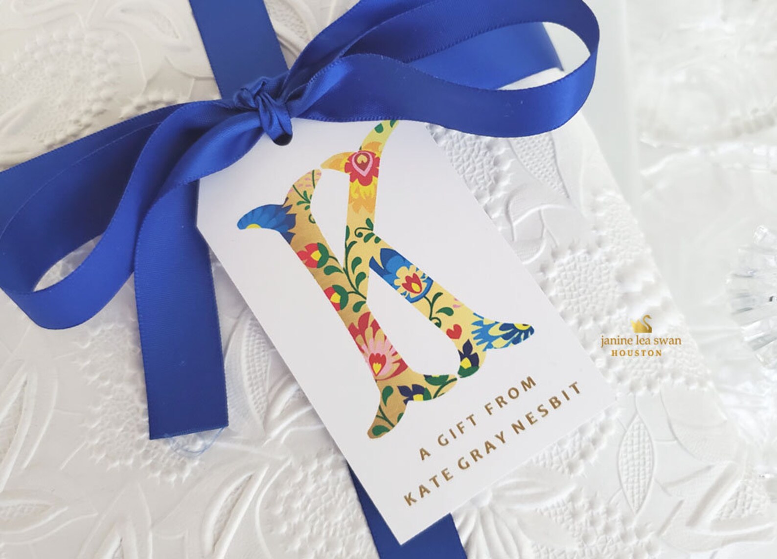 Boho Monogram Initial Gift Cards Elegant Gift Tags Boho Gift ...