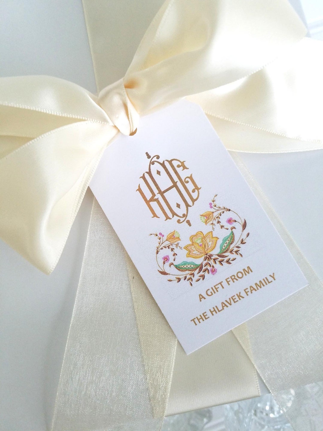 Boho Monogram Gift Cards Elegant Gift Tags Boheme Gift Boho Gift ...