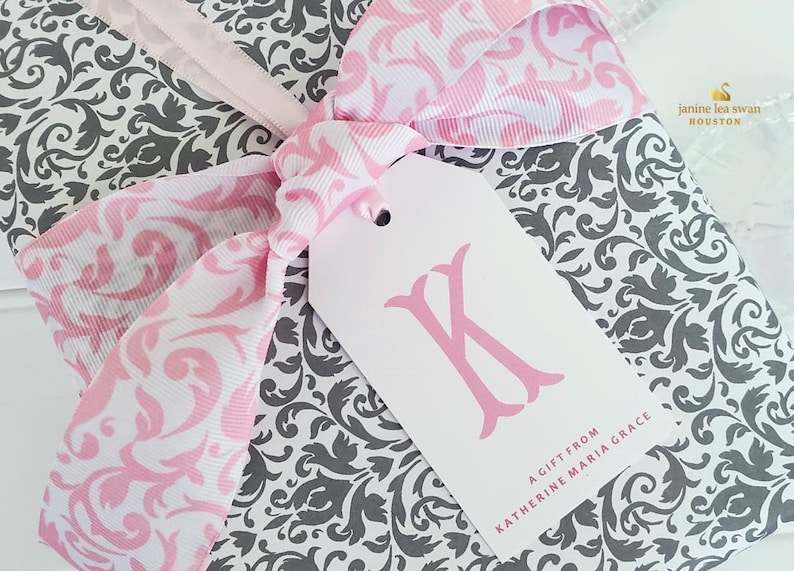 Girls Monogram Tags Gift Cards Custom Gift Tags Monogram - Etsy