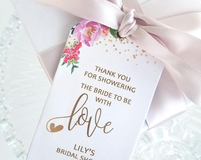 Bridal Shower Tags Showering the Bride Wedding Favor Tags Bridal Shower ...