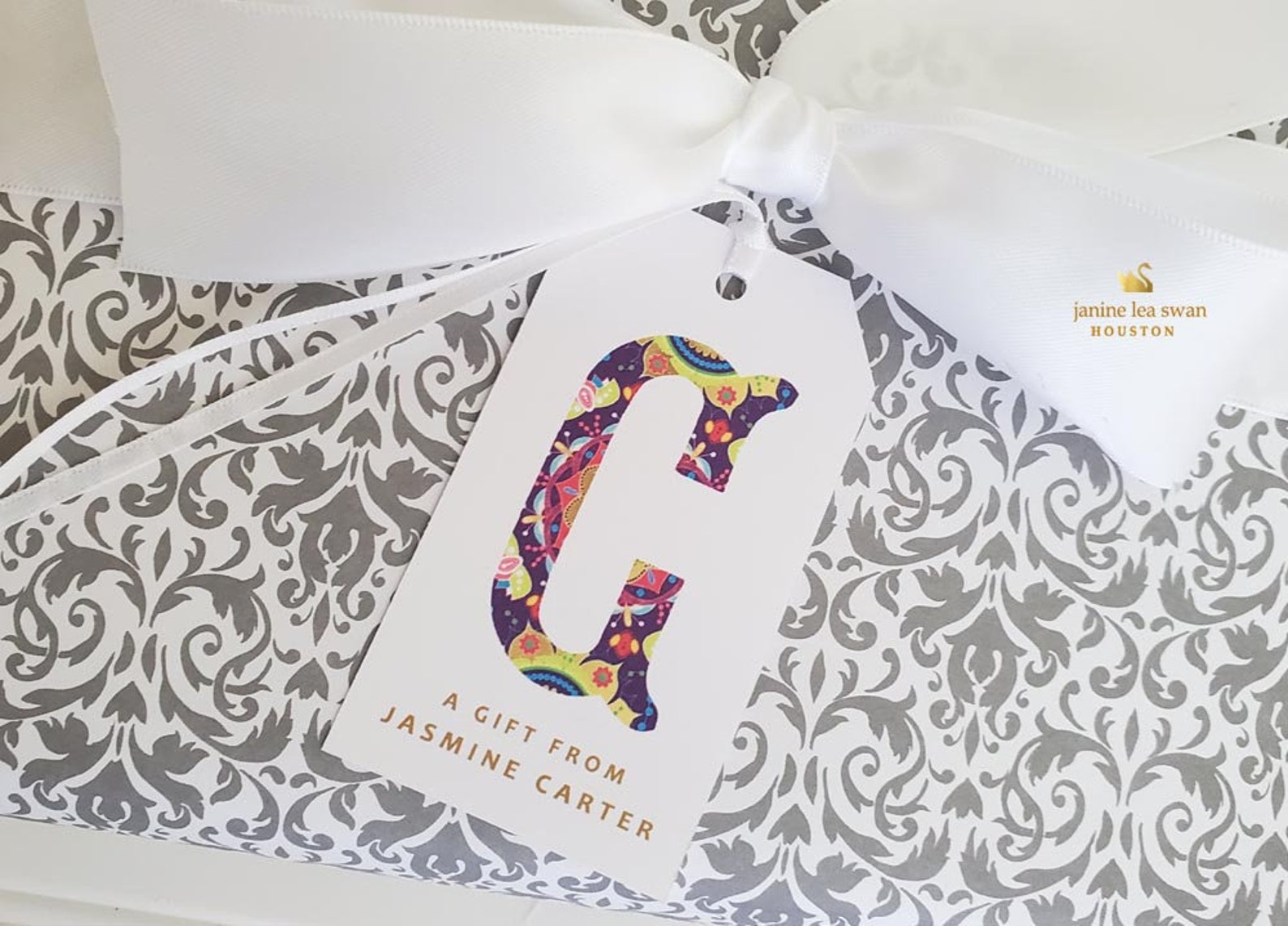 Boho Monogram Initial Gift Cards Elegant Gift Tags Gift Boho - Etsy