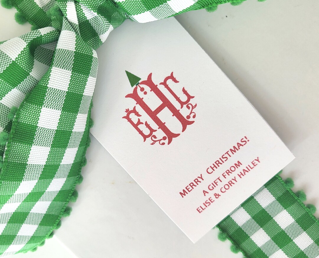 Christmas Monogram Monogram Tags Monogram Christmas Hang Tags Christmas ...