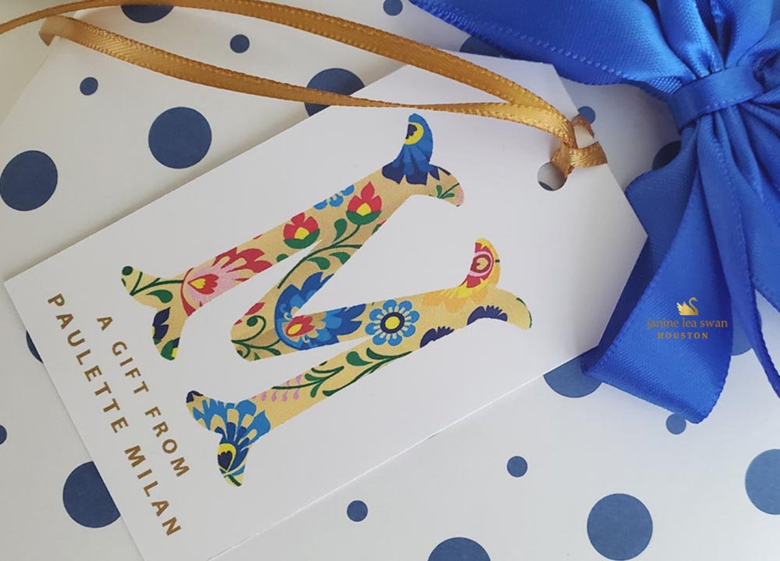 Boho Monogram Initial Gift Cards Elegant Gift Tags Boho Gift | Etsy