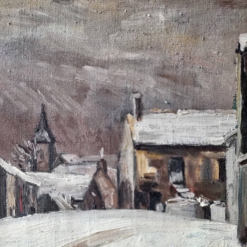 Sublime Mid-century French Artist-signed Dot Lewis Snowscape Tableau ...
