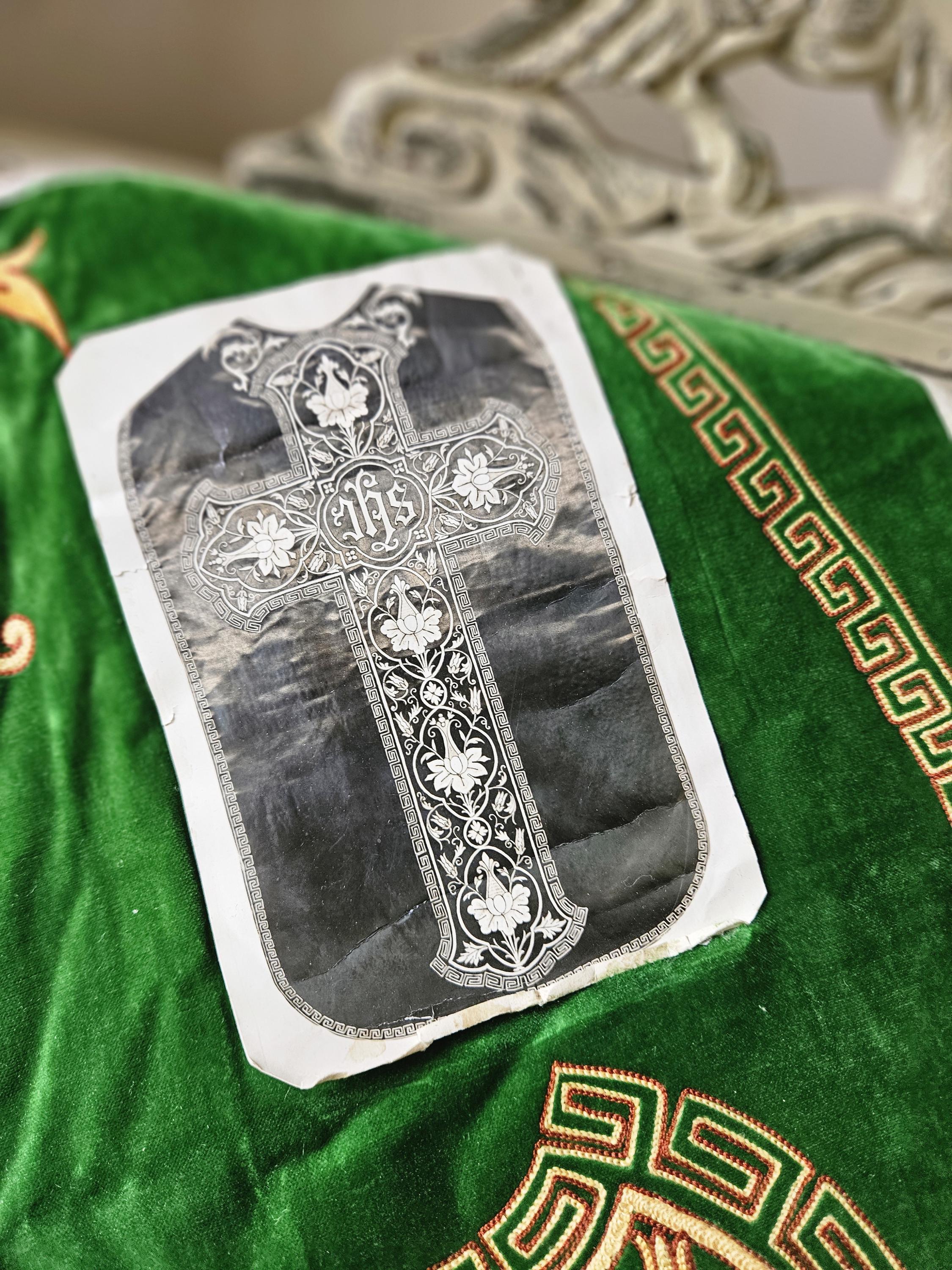 Stunning 19thc Antique French Religious Chasuble Sample Panel-original ...