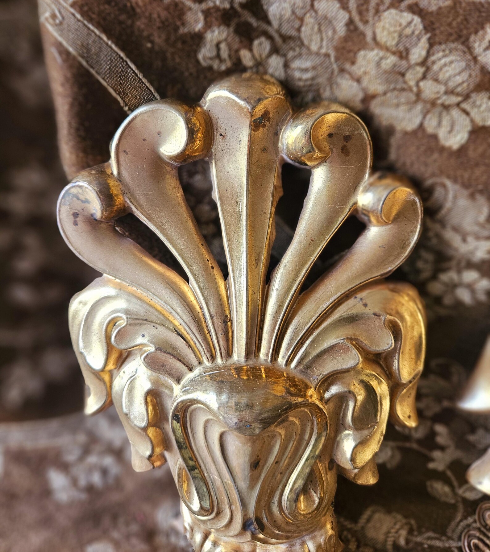 Amazing Pair of Antique French Scrolled Gilt Bronzed Tole Ornement ...