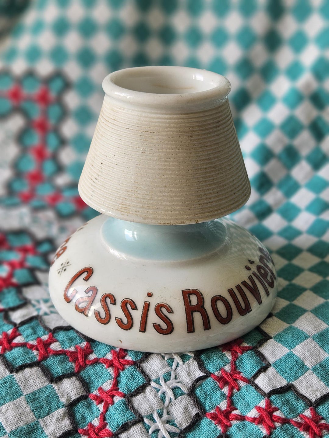 RARE Antique French Pyrogène-cassis Rouvière-powder Blue Banded Orange ...