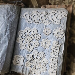 Antique French Rare Handcrafted Crocheted Lace Sampler Book-primitive ...