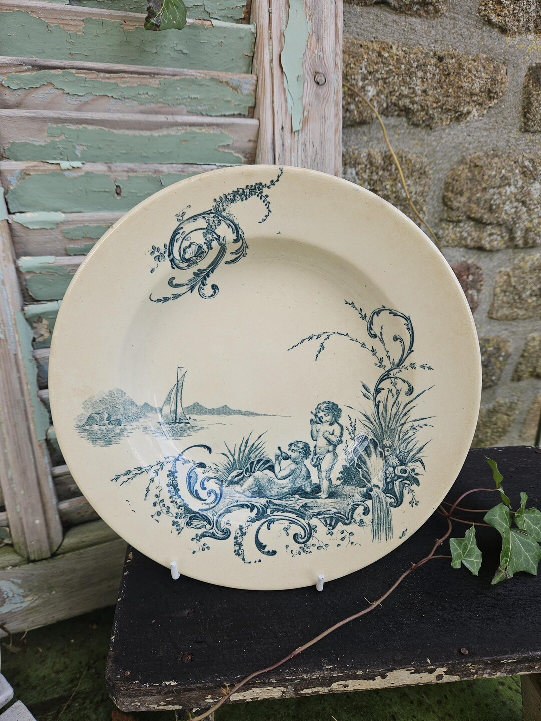 Stunning Antique French Faïence Soup / Pasta Dish or Bowl En Terre De ...