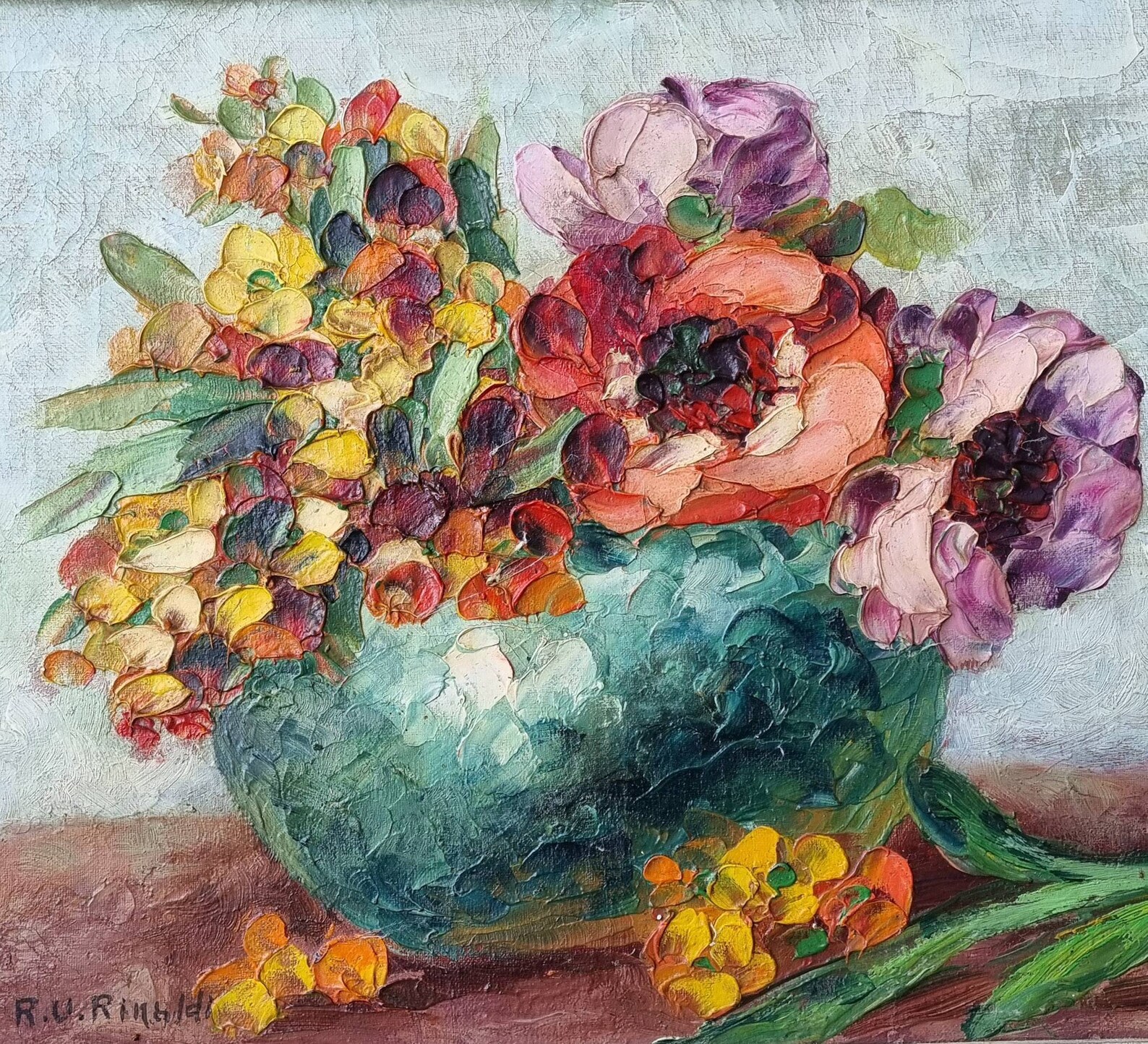 Italian Artist Signed R U RINALDI Framed Impasto 1920s Oil on - Etsy