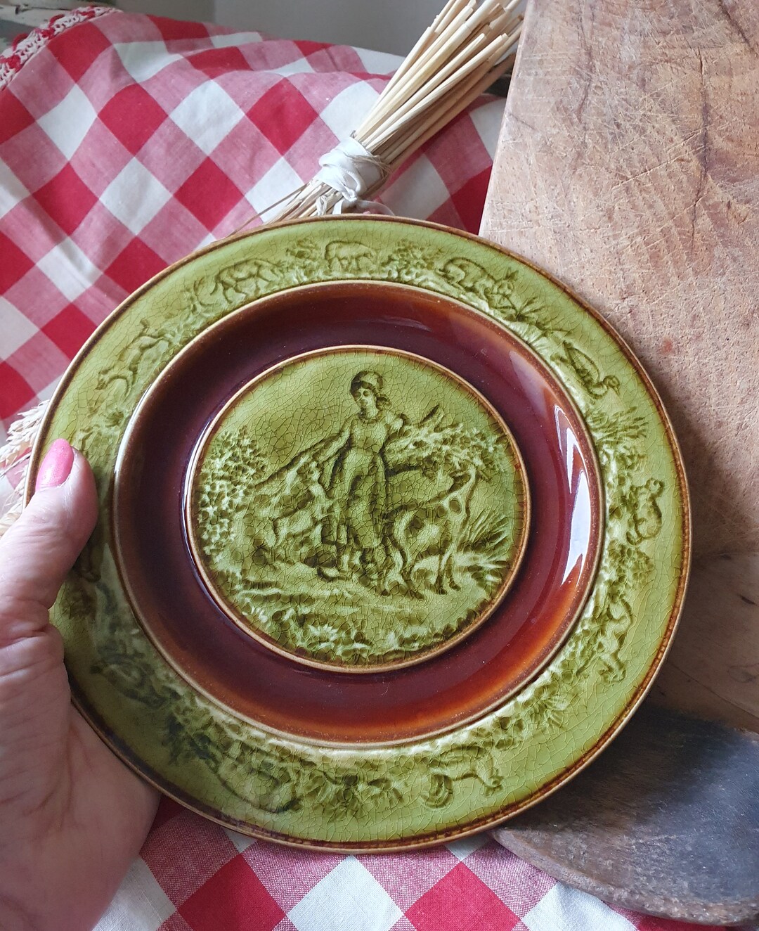 Stunning RARE Collectable Antique French Assiette En Barbotine émaux ...