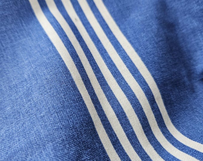 Fabulous Vintage French Blue & White Stripe Cotton Ticking-style Fabric ...