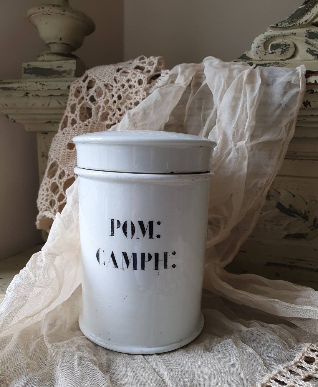 Rare 18thc Antique French Heavy Porcelaine Stencilled Apothecary Jar ...