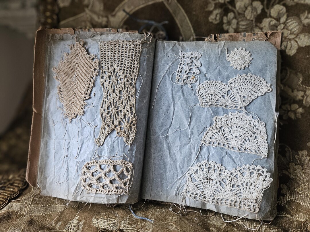 Antique French Rare Handcrafted Crocheted Lace Sampler Book-primitive ...