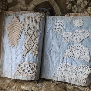 Antique French Rare Handcrafted Crocheted Lace Sampler Book-primitive ...