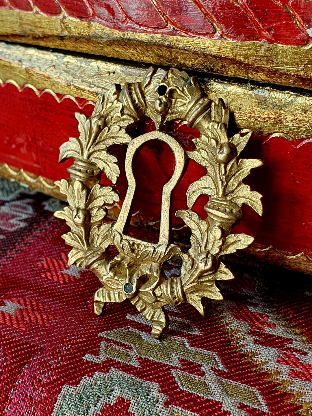 Stunning Individual Antique French Gilt Ormolu Bronze Floral Decorative ...