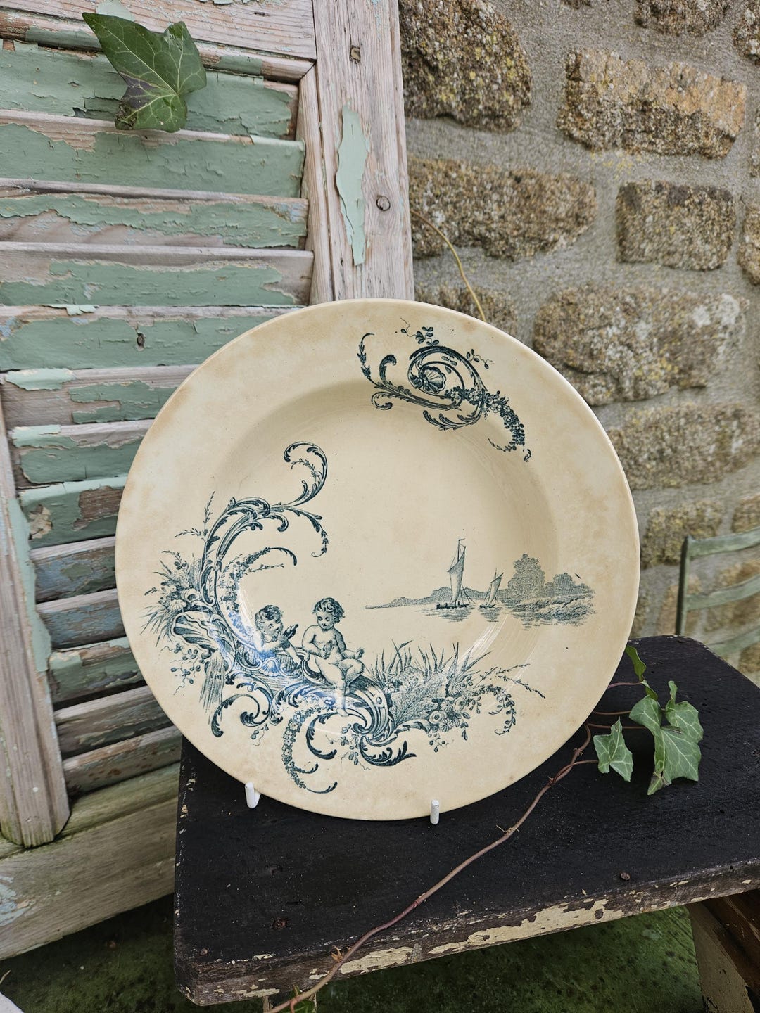 Stunning Antique French Faïence Soup / Pasta Dish or Bowl En Terre De ...