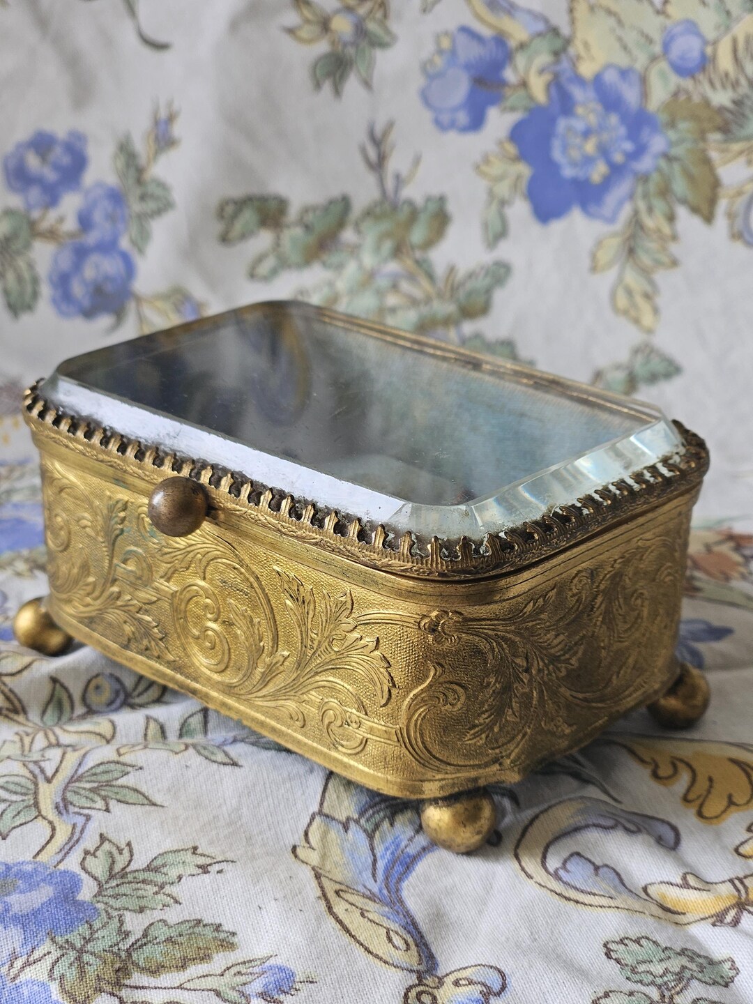Stunning Antique French Napoleon III Decorative Bevelled Glass Casket ...
