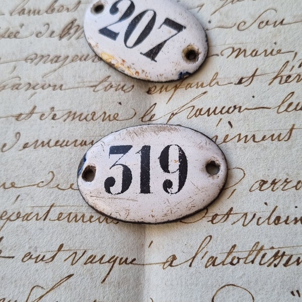 French Enamel Number - Etsy