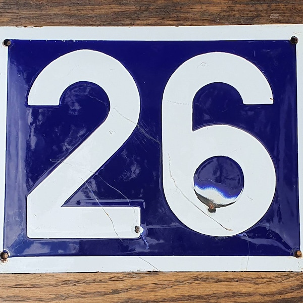 French Enamel Number - Etsy