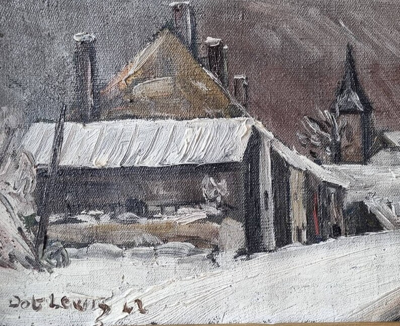 Sublime Mid-century French Artist-signed Dot Lewis Snowscape Tableau ...