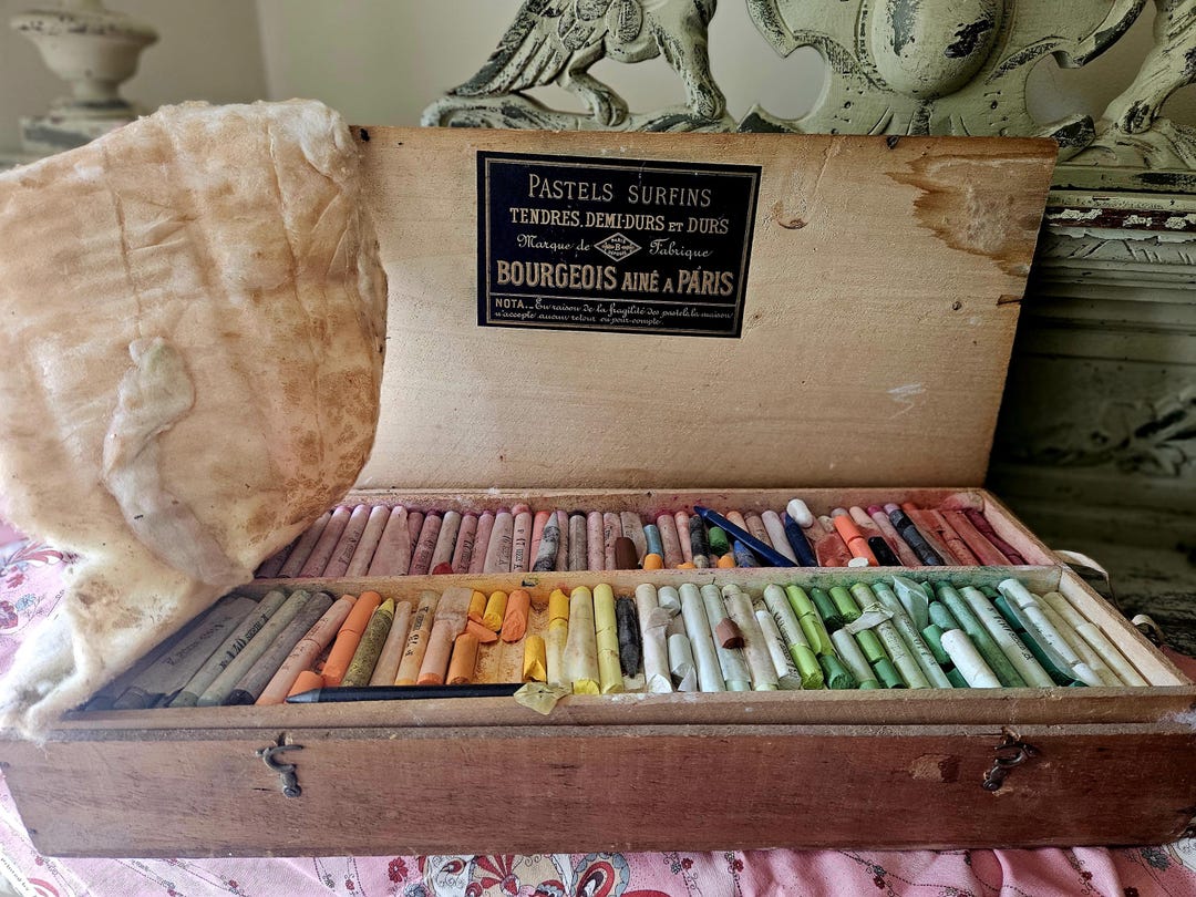 RARE Antike französische Bourgeois Ainé a Paris Pastels Surfins ...