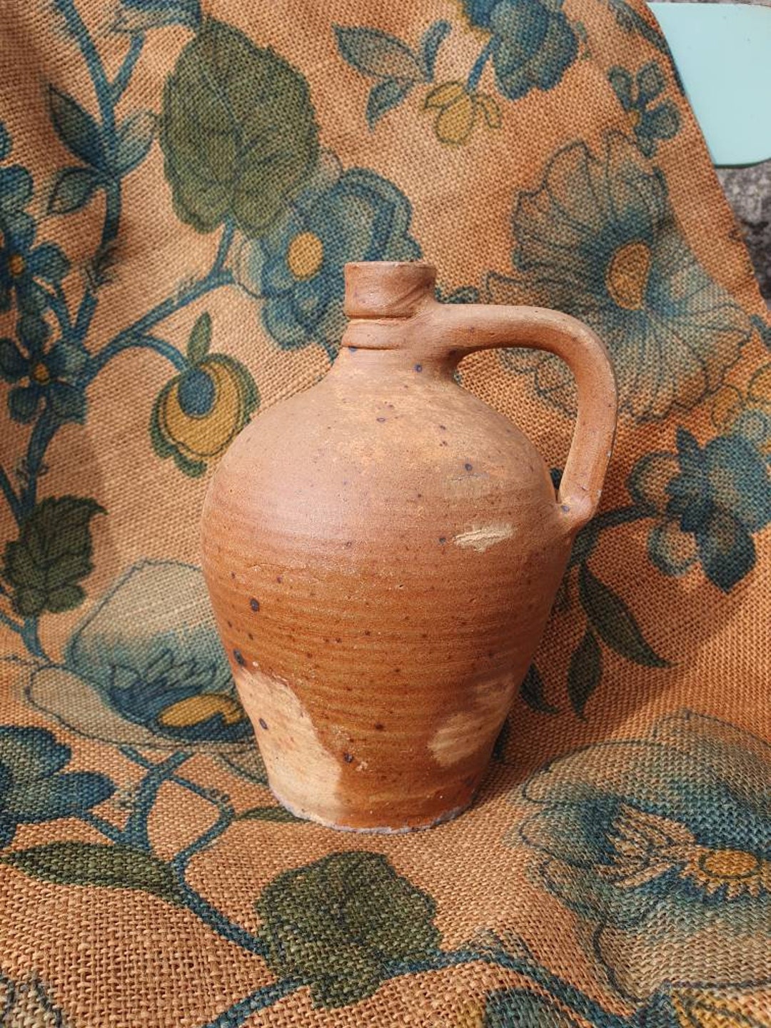 Timeworn Antique French Stoneware Oil Pitcher Jug, Fabulous Rustic ...
