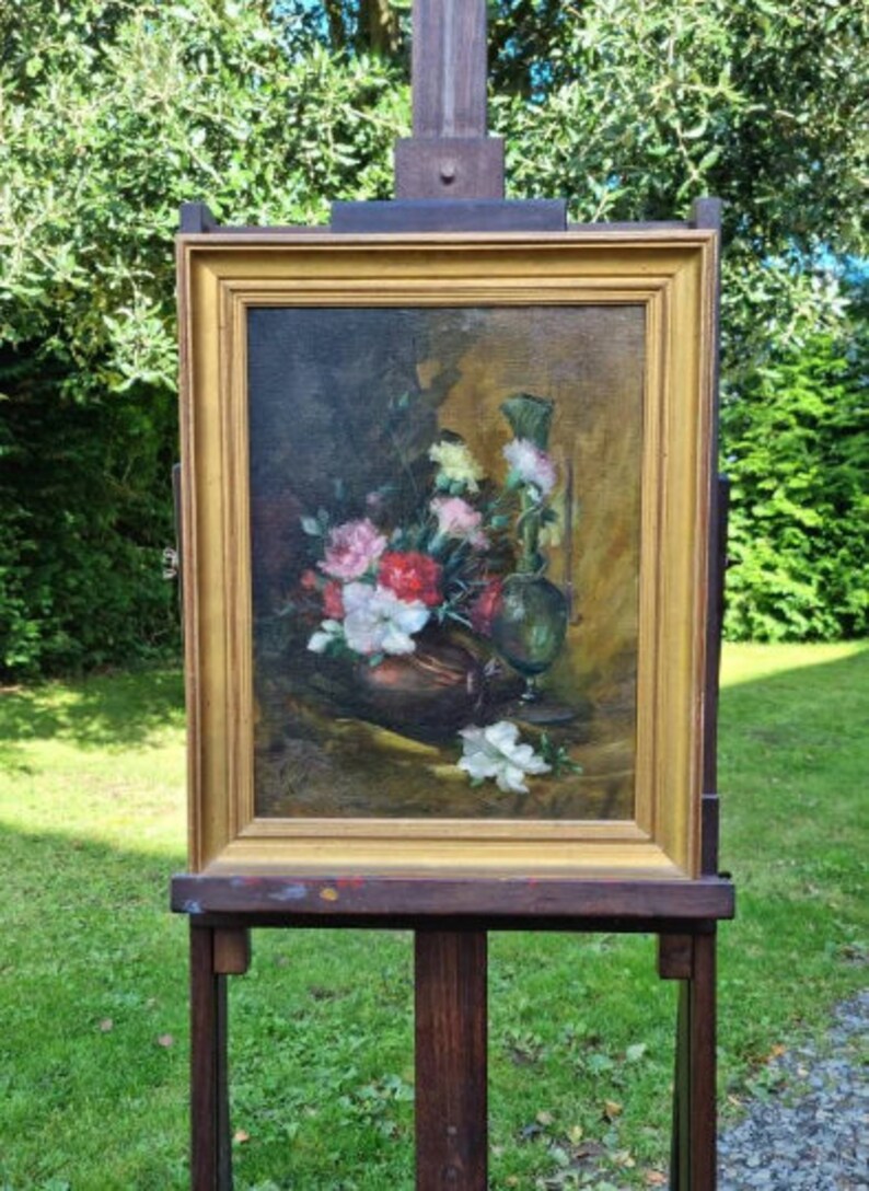 Antique French Artist-signed Still Life Oil on Canvas | Etsy