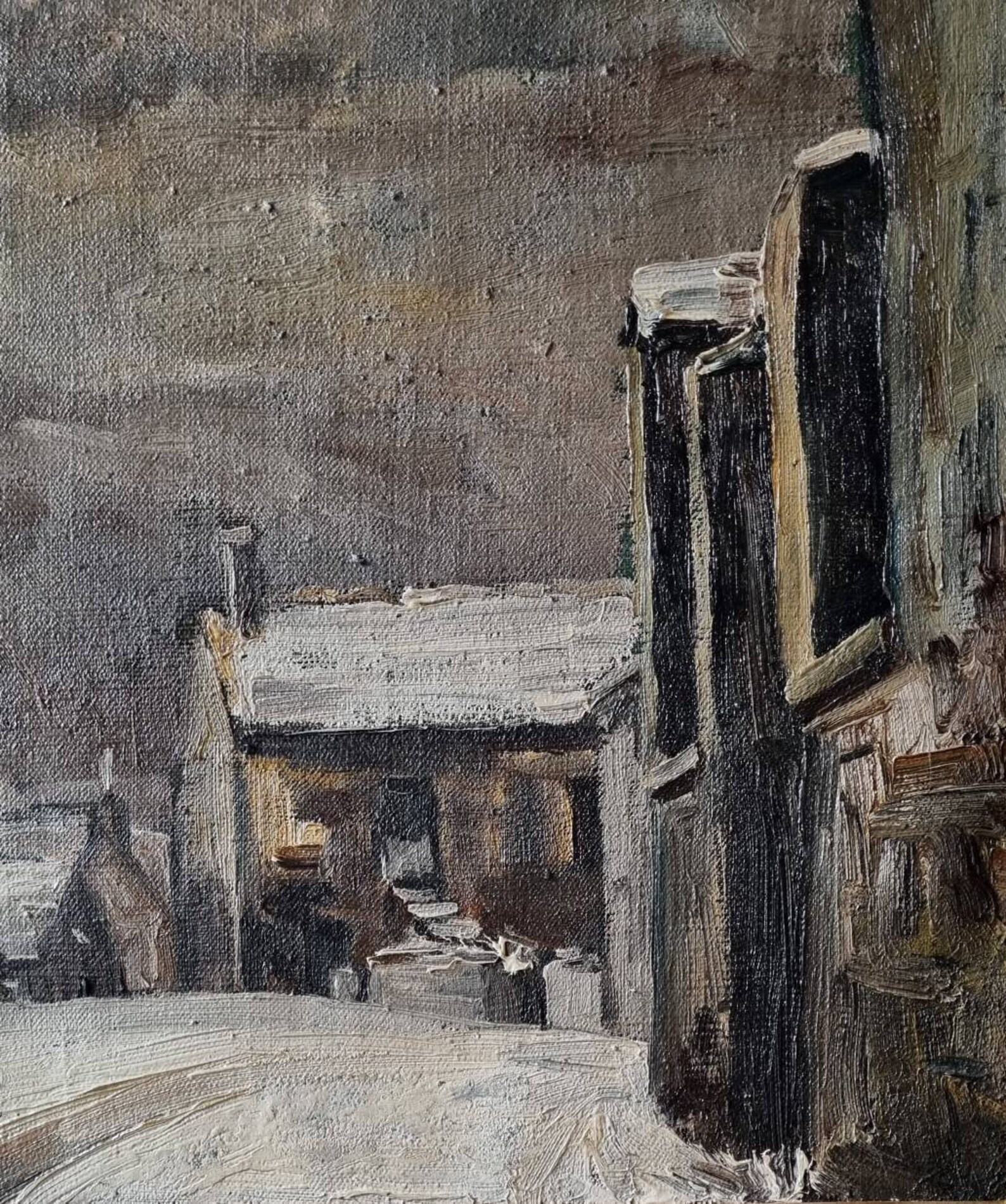 Sublime Mid-century French Artist-signed Dot Lewis Snowscape Tableau ...