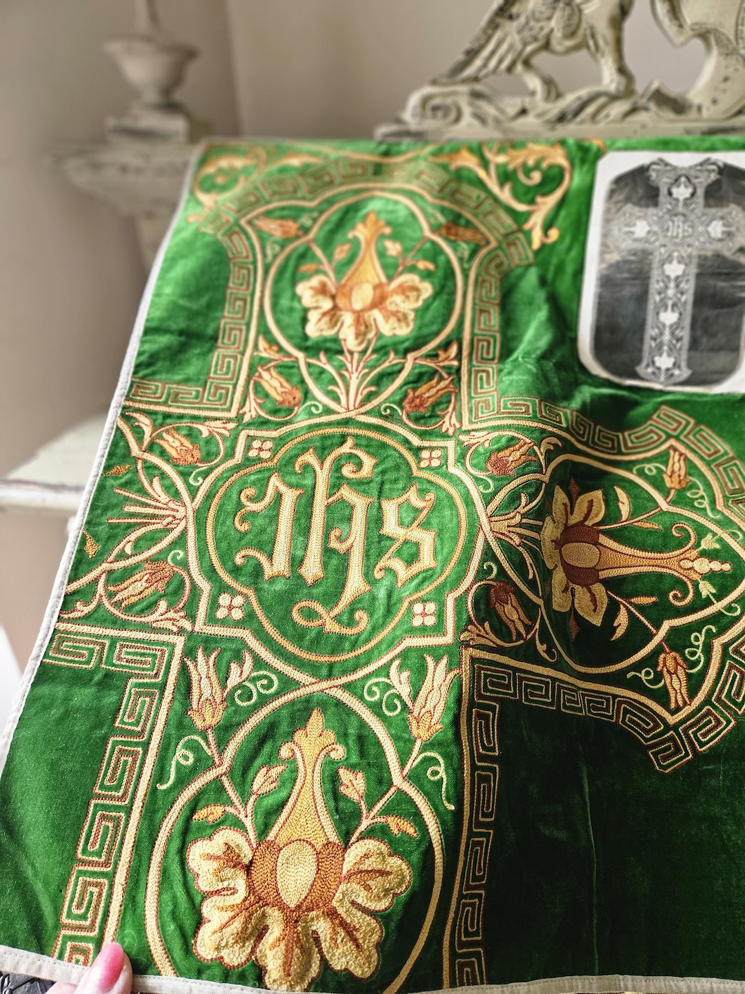Stunning 19thc Antique French Religious Chasuble Sample Panel-original ...
